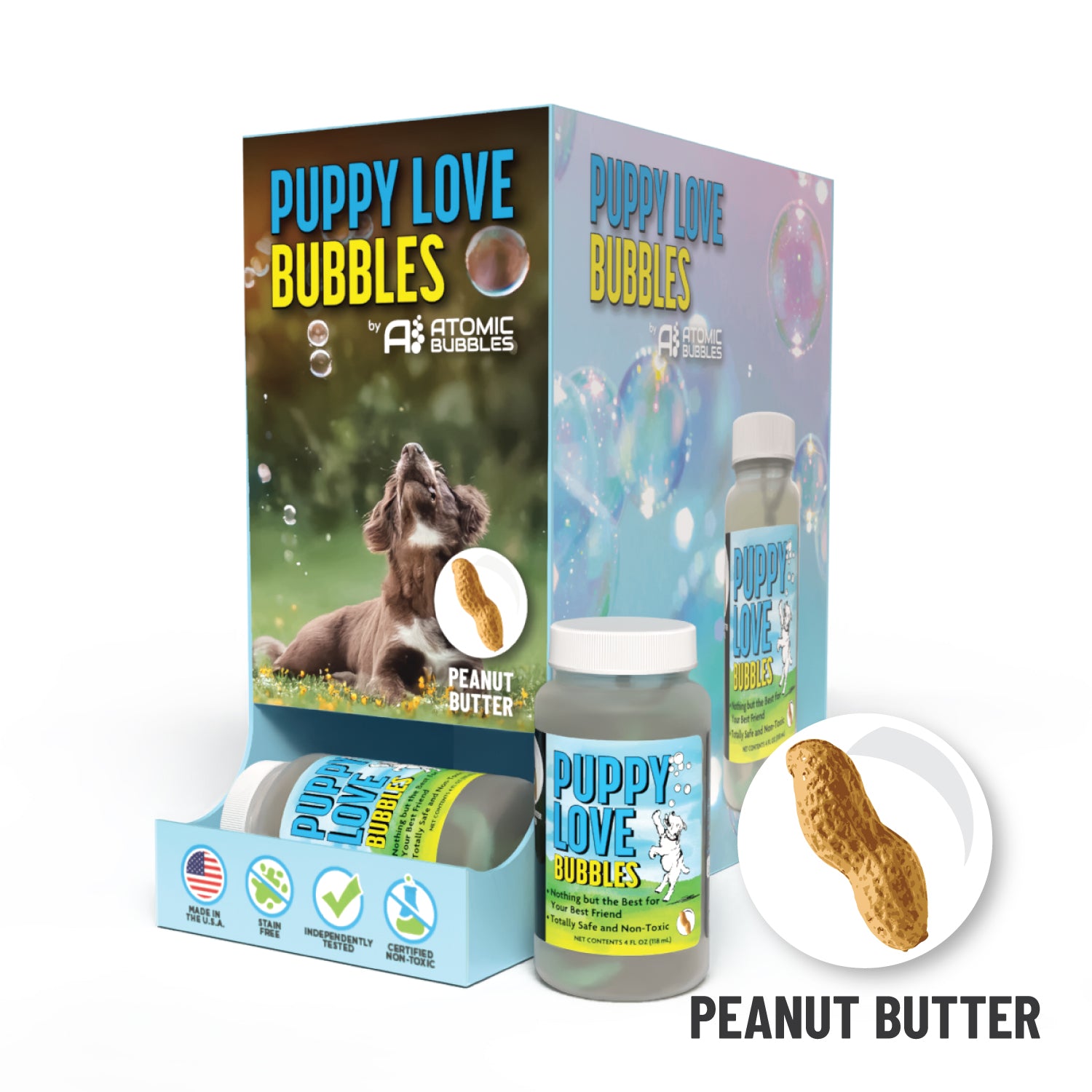 Puppy Love - Peanut Butter Scent - Gravity Feeder Display – Atomic Bubbles