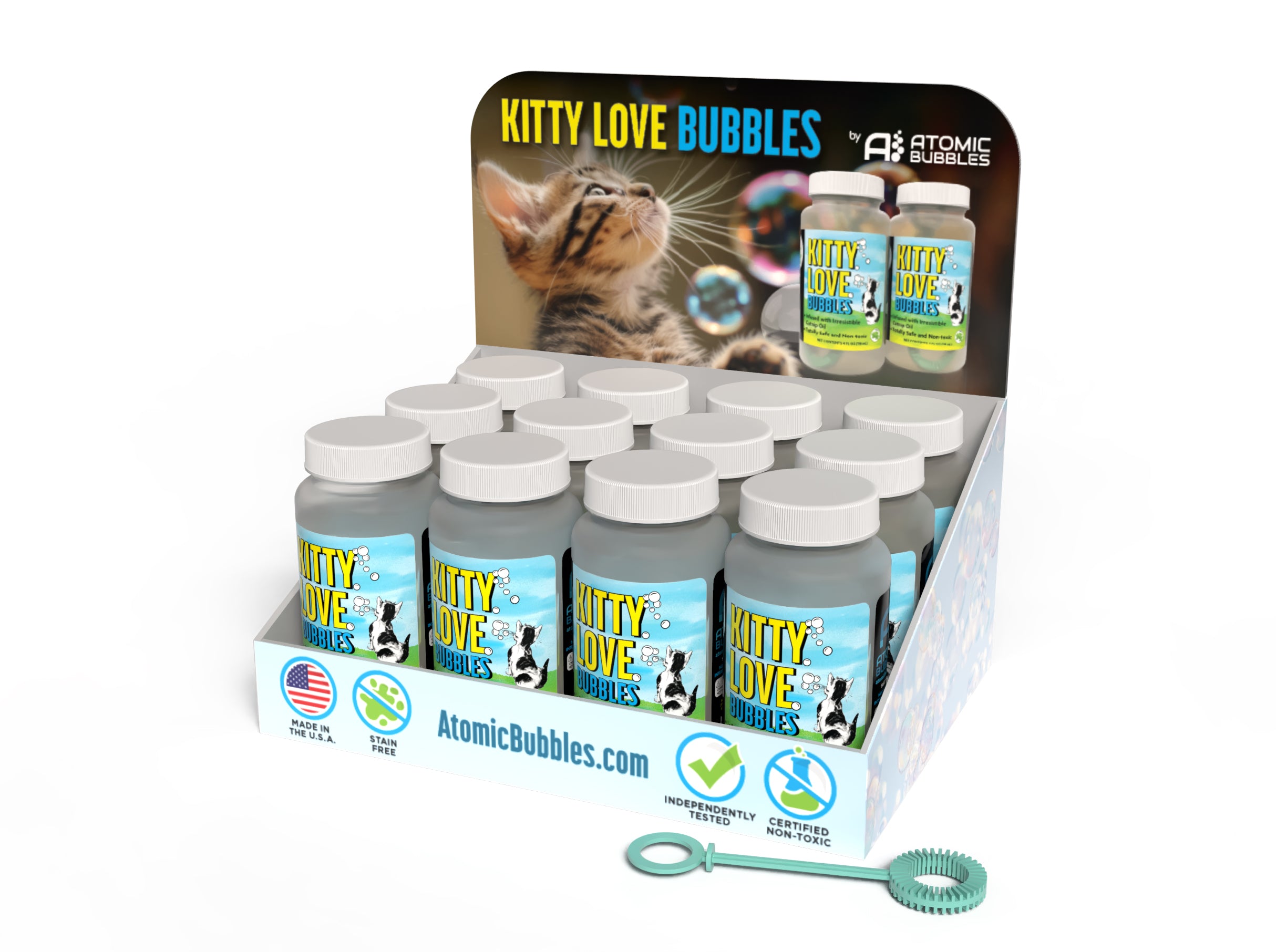 Kitty Love Bubbles - Catnip Scent - Tabletop Display – Atomic Bubbles