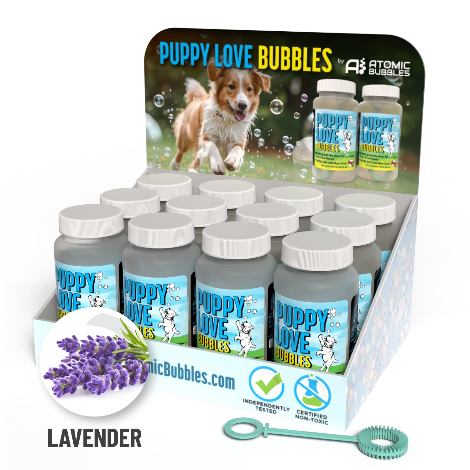Puppy Love Bubbles - Lavender Scent - Tabletop Display – Atomic Bubbles